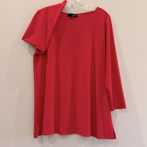 Sun Kim | Tops | Sun Kim Coral Red Top | Poshmark